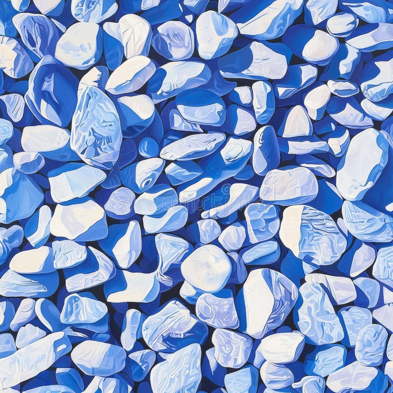 Smooth Blue Stones Arrayed Closely Together in a Variety of Shades and ...