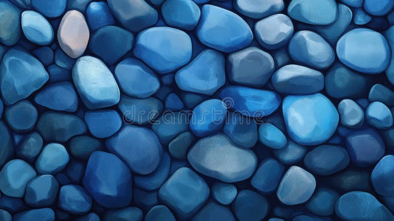 Smooth Blue Stones Create Calming and Serene Background Texture Stock ...
