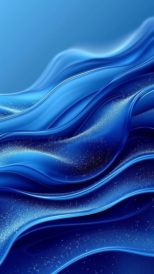 Smooth Blue Wave Pattern Forms a Modern Abstract Computer Graphic Stock ...