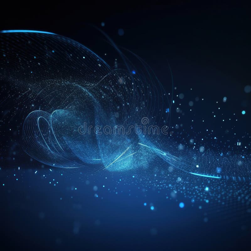 Blue Abstract Glowing Wave Made with Generative AI Stock Illustration ...