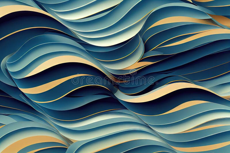 Smooth Blue Waves Abstract Trendy Pattern Background Digital ...