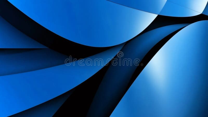 Smooth Blue Waves Overlapping and Creating an Elegant Abstract ...