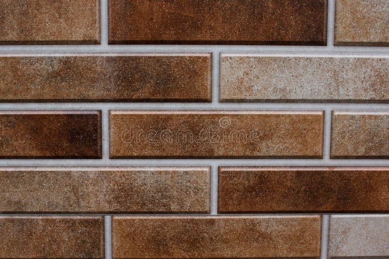 Smooth Brick Wall in Brown Colors Stock Image - Image of floor, modern ...