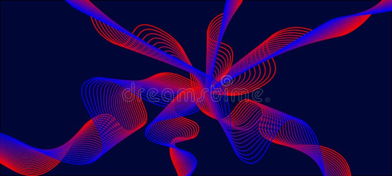 Smooth, Bright Lines in Space. New Abstract Background. 3d Stock Vector ...