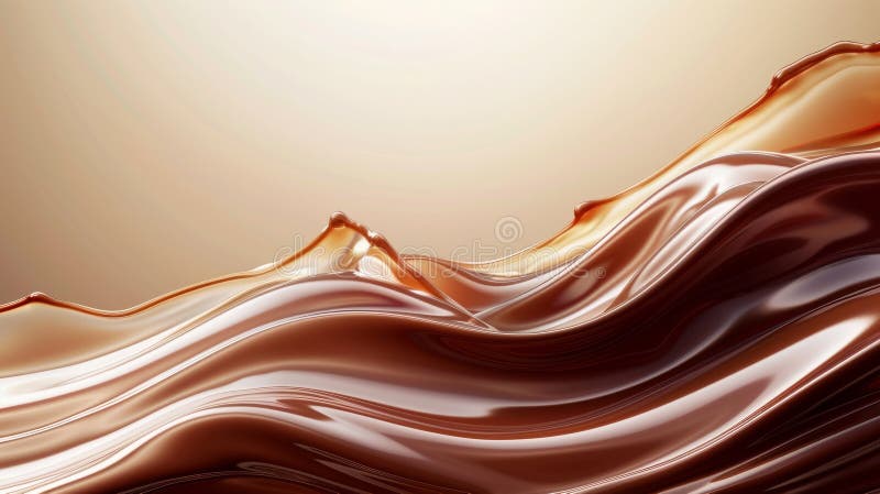 Smooth Brown Chocolate Liquid Waves with Shimmering Highlights Stock ...