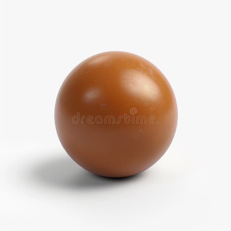 Smooth Brown Sphere on a White Surface in Minimalistic Lighting Stock ...