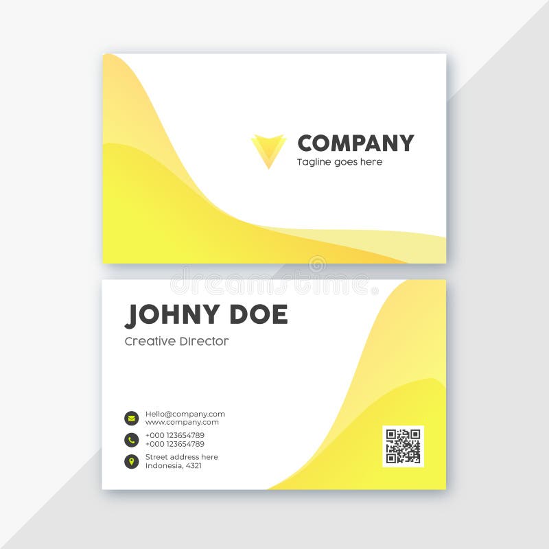 Smooth Business Card in Yellow Gradient Colour Stock Illustration ...