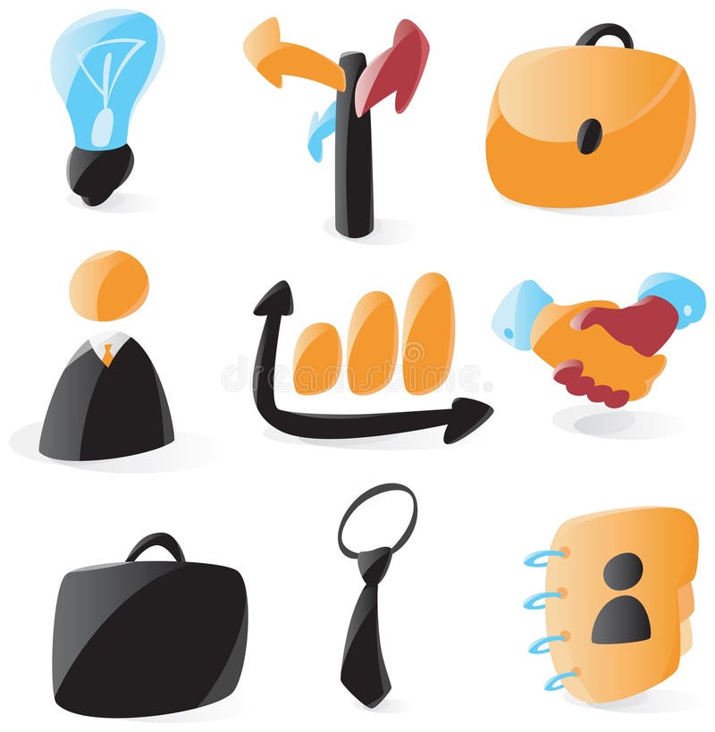 Smooth business icons stock vector. Illustration of icon - 9507585