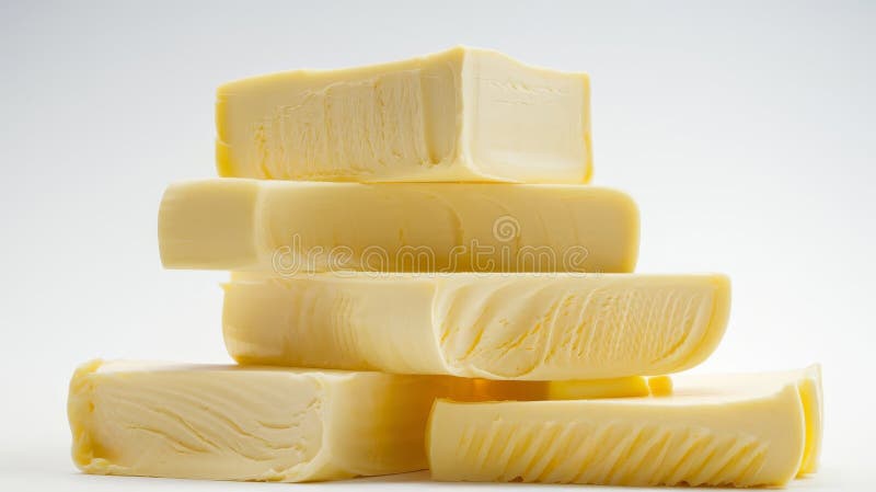 Smooth Butter Slices Isolated on White, Perfect for Culinary ...