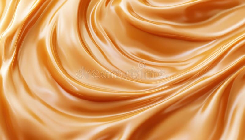Smooth Caramel Texture Flowing in Soft Waves Under Bright Lighting ...