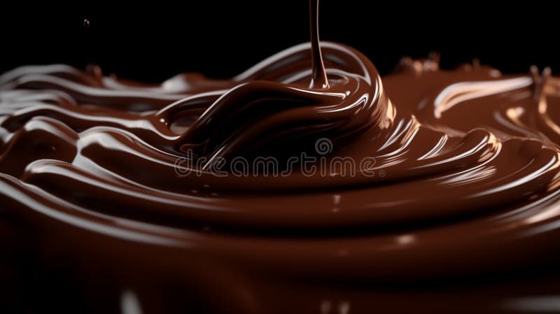 Smooth Chocolate Flow, Tempting Sauce Cascading in a Mesmerizing Front ...