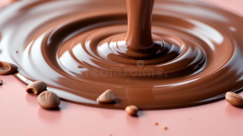 Smooth Chocolate Pouring Down in a Close-up View Stock Footage - Video ...