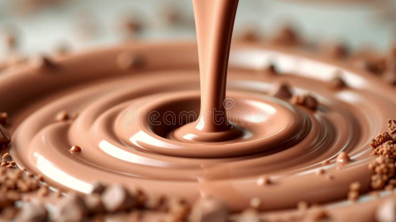 Smooth Chocolate Pouring Down in a Close-up View Stock Video - Video of ...
