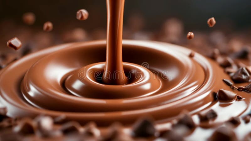 Smooth Chocolate Pouring Down in a Close-up View Stock Video - Video of ...