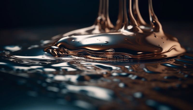 Smooth Chocolate Pouring, Splashing in Wave Pattern Generated by AI ...