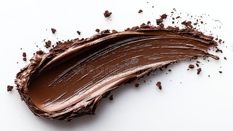 Smooth Chocolate Spread Swirled on a White Surface with Cookie Crumbs ...