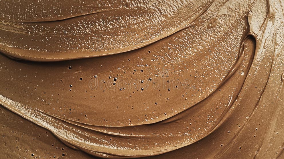 Smooth Chocolate Spread is Swirling Across the Surface, Creating a ...