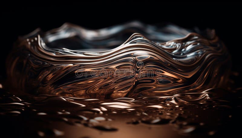 Smooth Chocolate Waves Flowing Over Shiny Candy Generated by AI Stock ...