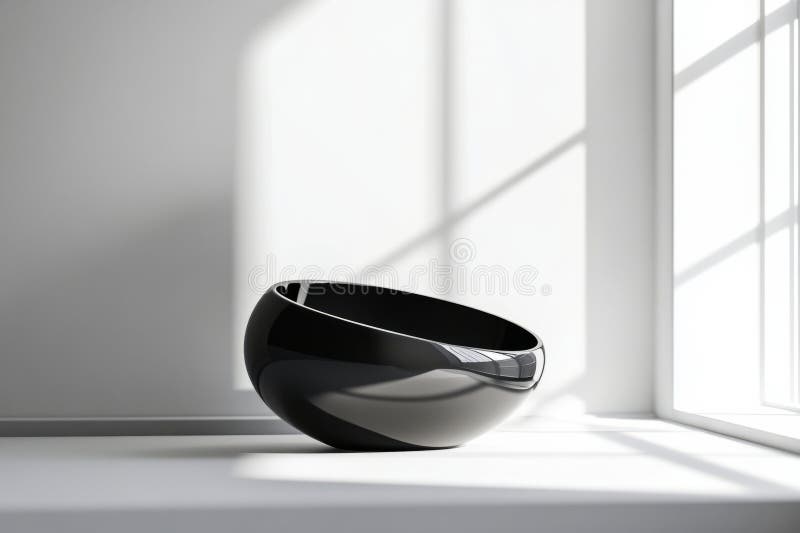 Smooth Circular Form Black Subtle Light Reflections Enhance Its Curves ...