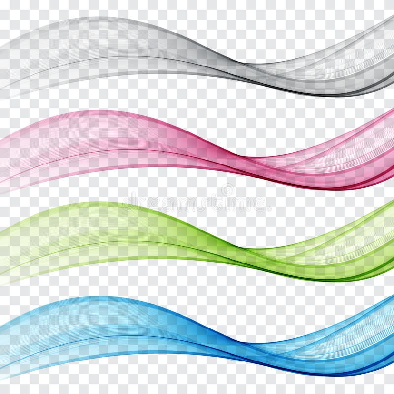 Smooth Clear Beautiful Waves Set Wave Abstract Background Vector Stock ...