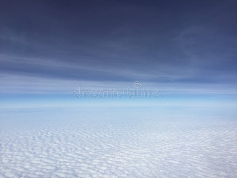 Smooth and Clear Blue Sky, Outside the Plane Window when Heading To ...