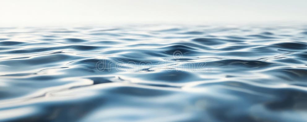 Smooth, Clear Water Surface with Faint Ripples that Catch the Light ...