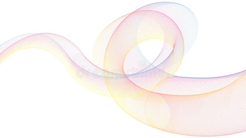 Smooth Colored Lines. Abstract Waves on a White Background. Vector ...