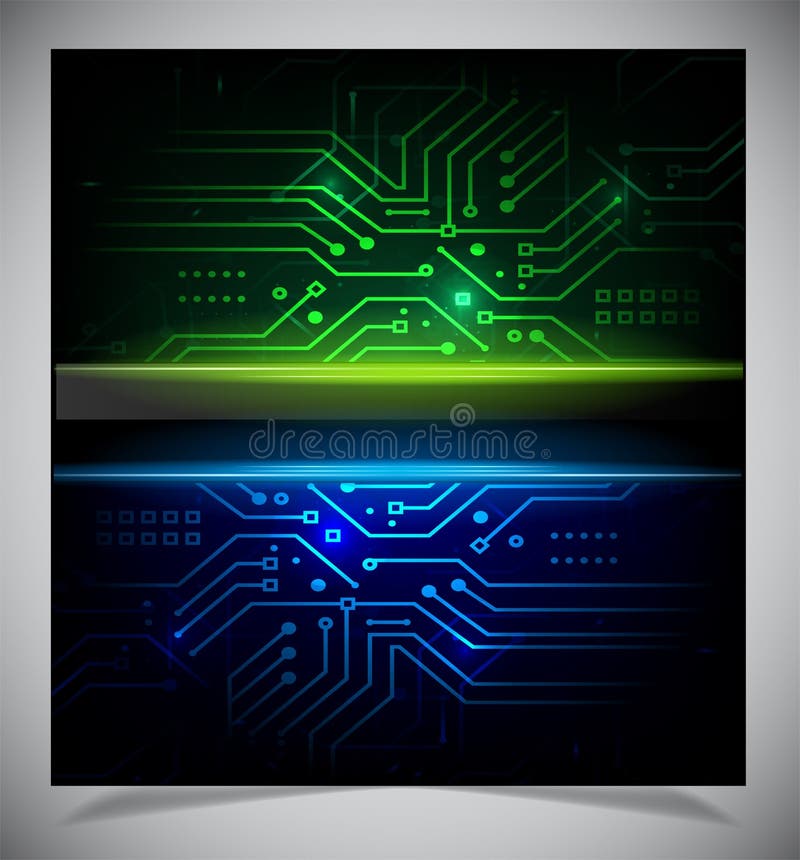 Abstract Techno Circular Frame Border Isolated Stock Illustration ...