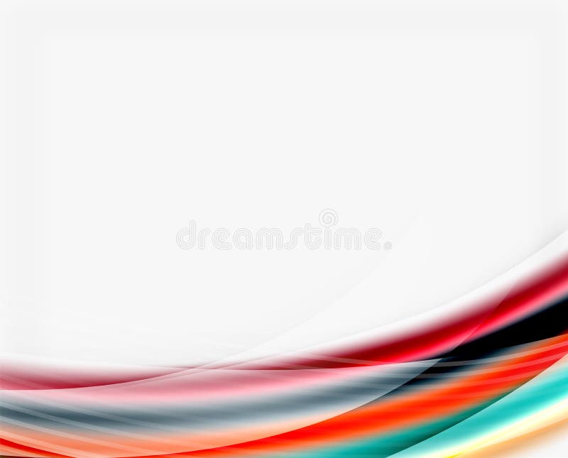 Smooth Colorful Line on White. Wave Abstract Background Stock Vector ...