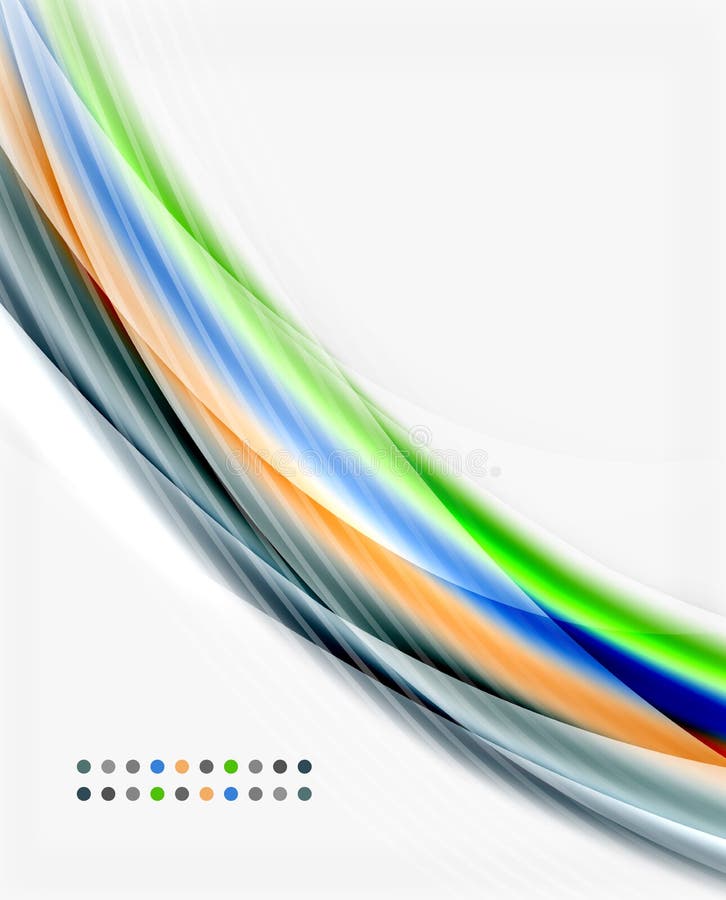 Smooth Colorful Line on White. Wave Abstract Background Stock Vector ...