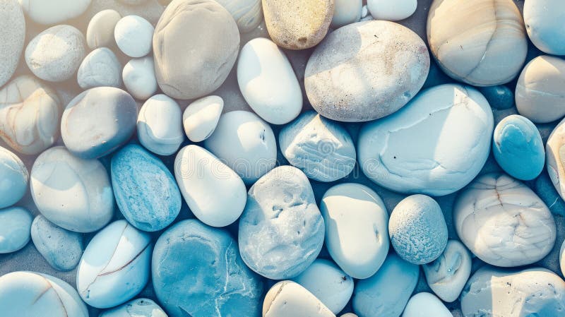 Smooth Colorful Pebbles Artfully Arranged on the Beach Provide a ...