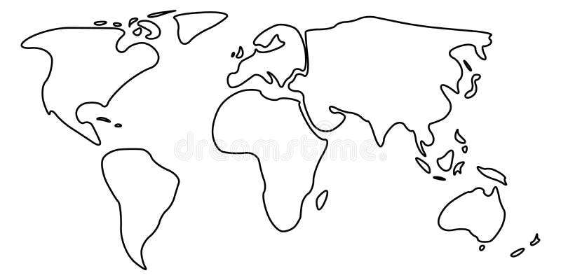 Smooth Contour Map of World Stock Vector - Illustration of symbol ...