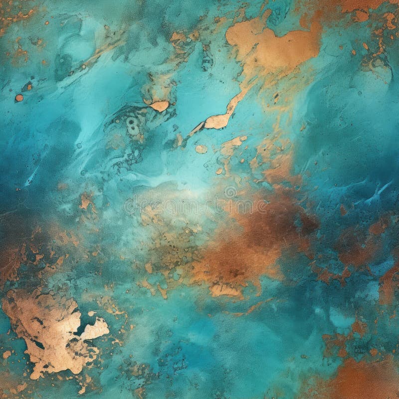 Smooth Copper and Turquoise and Royal Blue Patina Stock Illustration ...