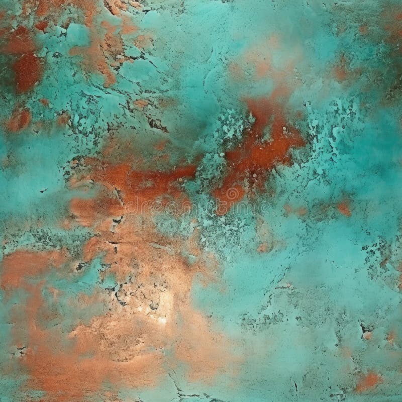 Smooth Copper and Turquoise and Skblue Patina Stock Illustration ...