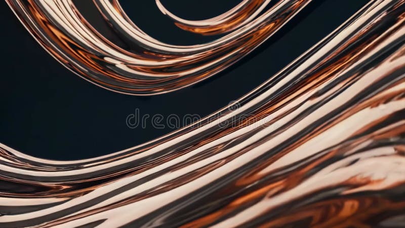 Smooth Copper Waves Flowing on Dark Background Stock Footage - Video of ...