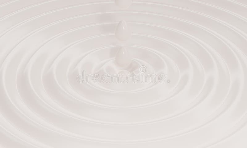 Cream Drop Creating Ripples on a White Surface. 3d Rendering Stock ...