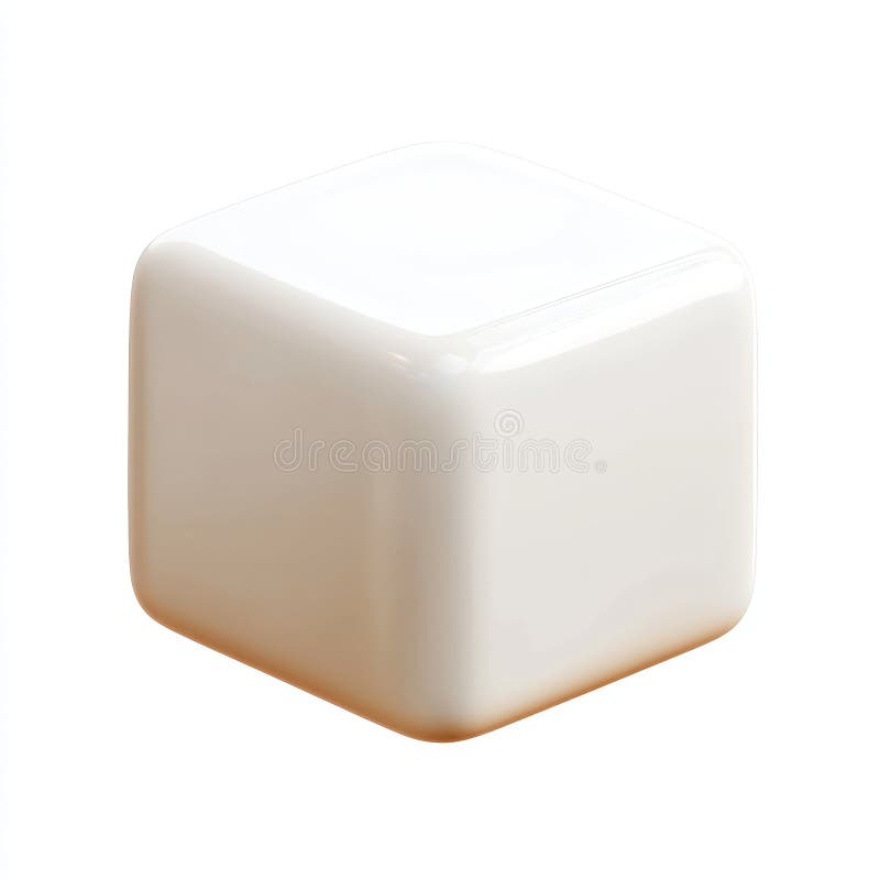 **Title:** Smooth White Cube, 3D Render, Glossy Surface, Perfect for ...