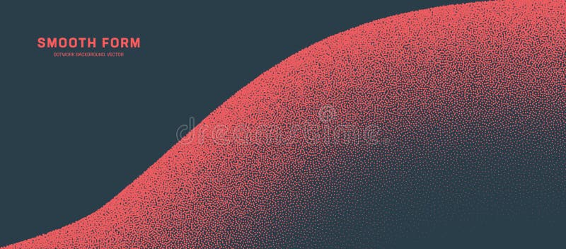 Smooth Curve Border Vector Red Dot Work Minimalist Panoramic Abstract ...
