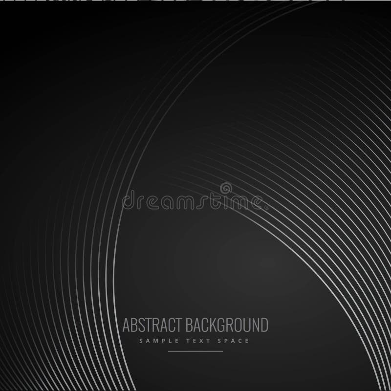 Smooth Curve Lines in Dark Black Background Stock Vector - Illustration ...
