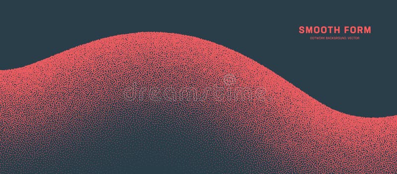 Smooth Curved Form Vector Red Dotwork Minimal Provocative Abstract ...