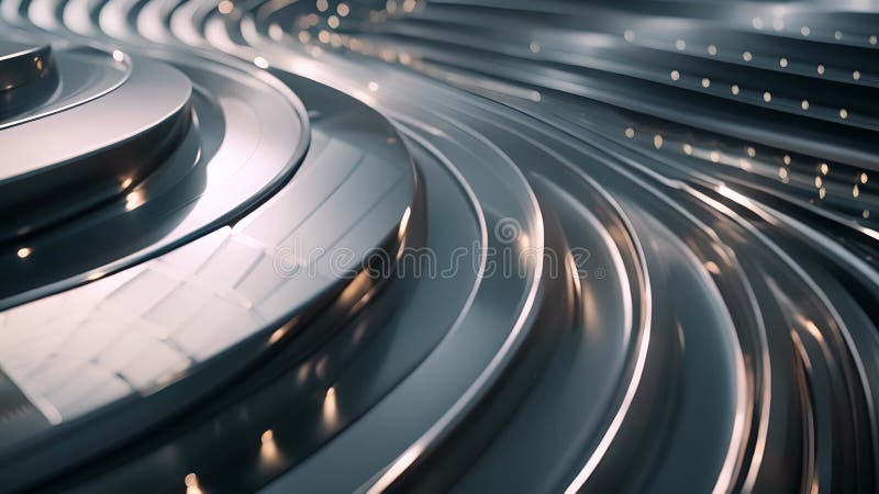 Smooth Curved Lines Sweep Across a Backdrop of Geometric Shapes ...