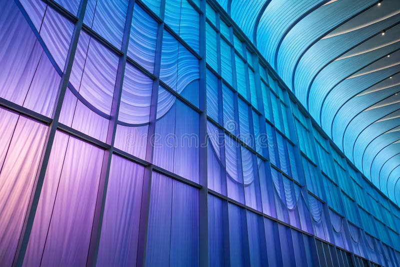 Smooth Curved Lines and Vertical Patterns in Vibrant Blue-Purple ...