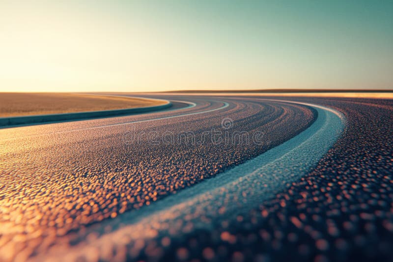 A Smooth, Curved Running Track Stretches into the Distance, Offering an ...