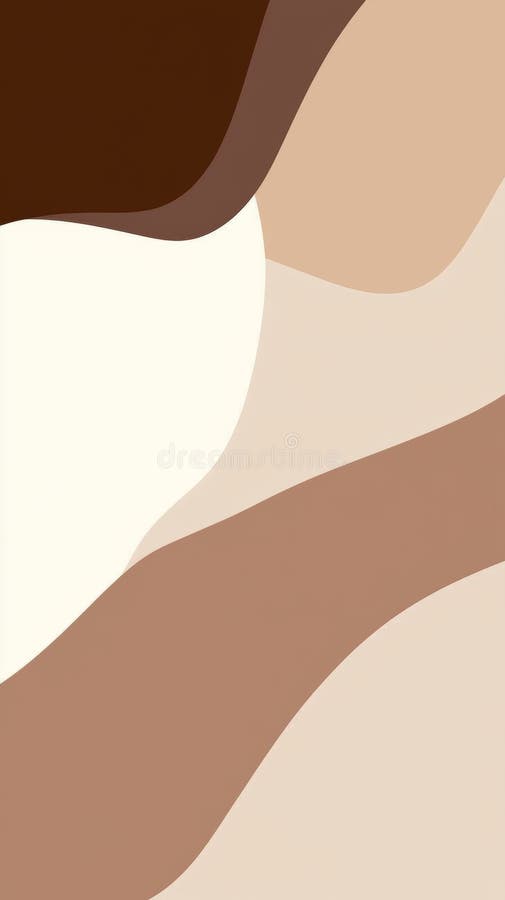 Smooth, Curved Shapes in Various Shades of Brown and Beige Create an ...