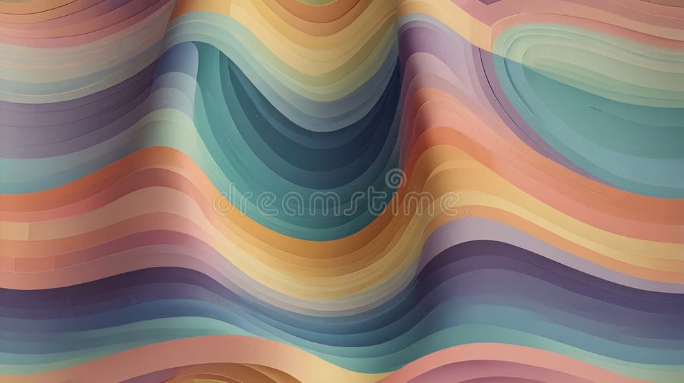 A Smooth, Curved Soundwave Pattern in Soft Pastel Hues Stock ...