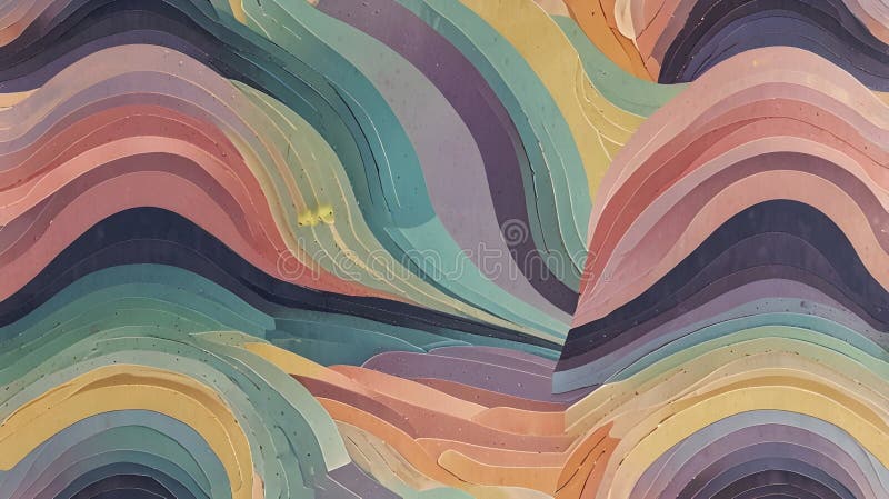 A Smooth, Curved Soundwave Pattern in Soft Pastel Hues Stock ...