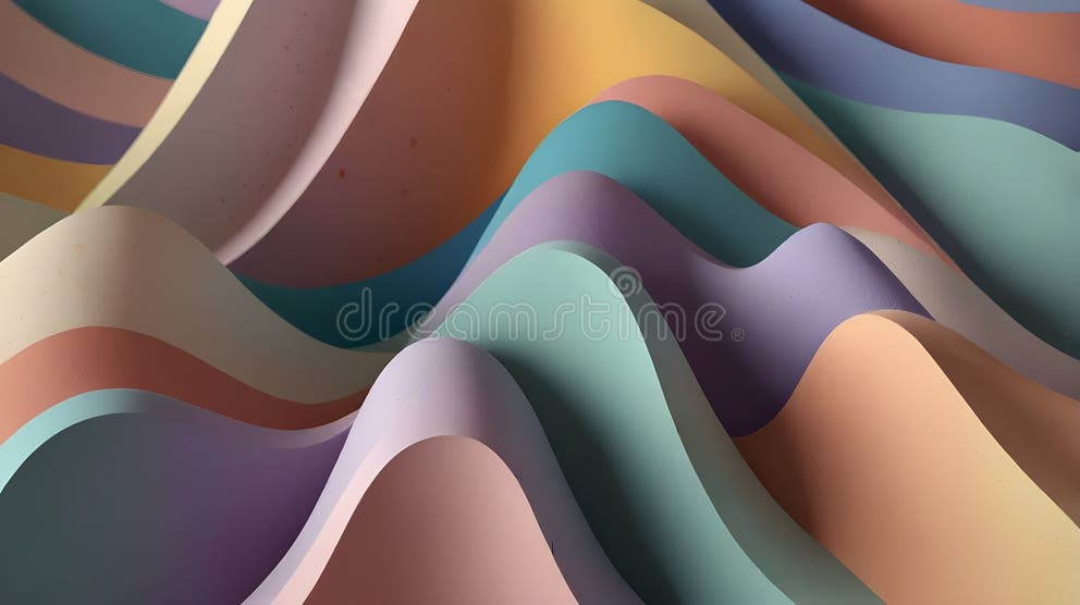A Smooth, Curved Soundwave Pattern in Soft Pastel Hues Stock ...