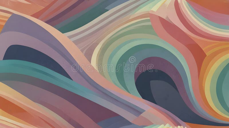 A Smooth, Curved Soundwave Pattern in Soft Pastel Hues Stock ...