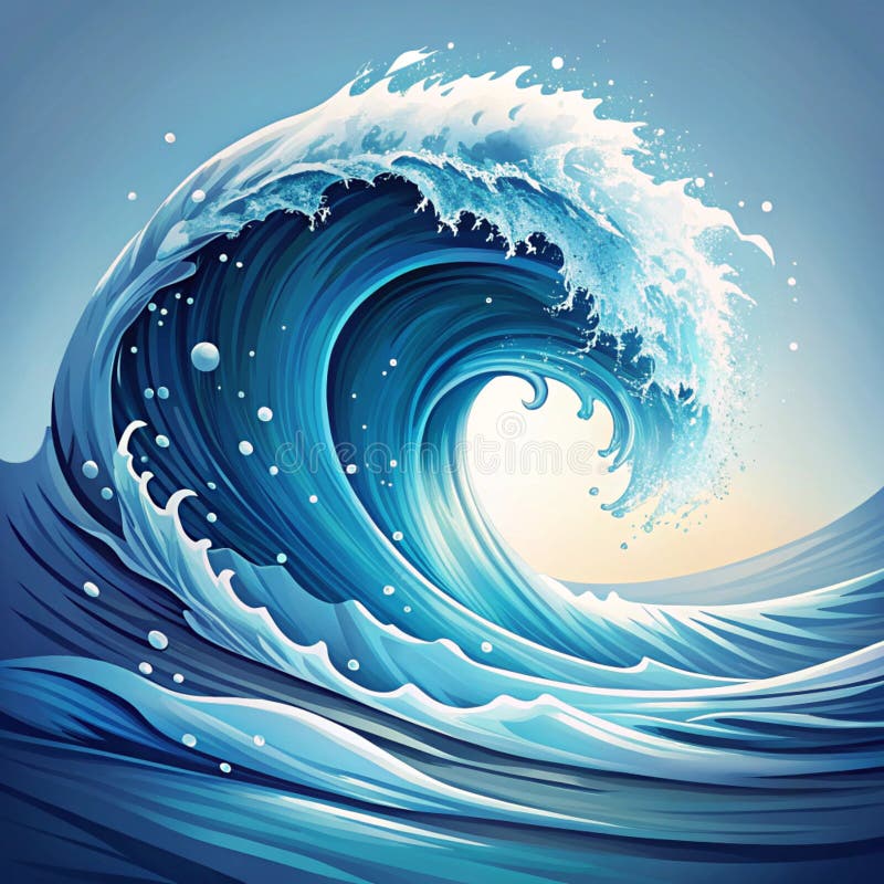 Smooth Curved Vector Wave Pattern in Dynamic Flow Stock Illustration ...