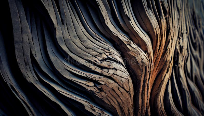 Smooth Curves of Old Tree Create Textured Backdrop Generated by AI ...